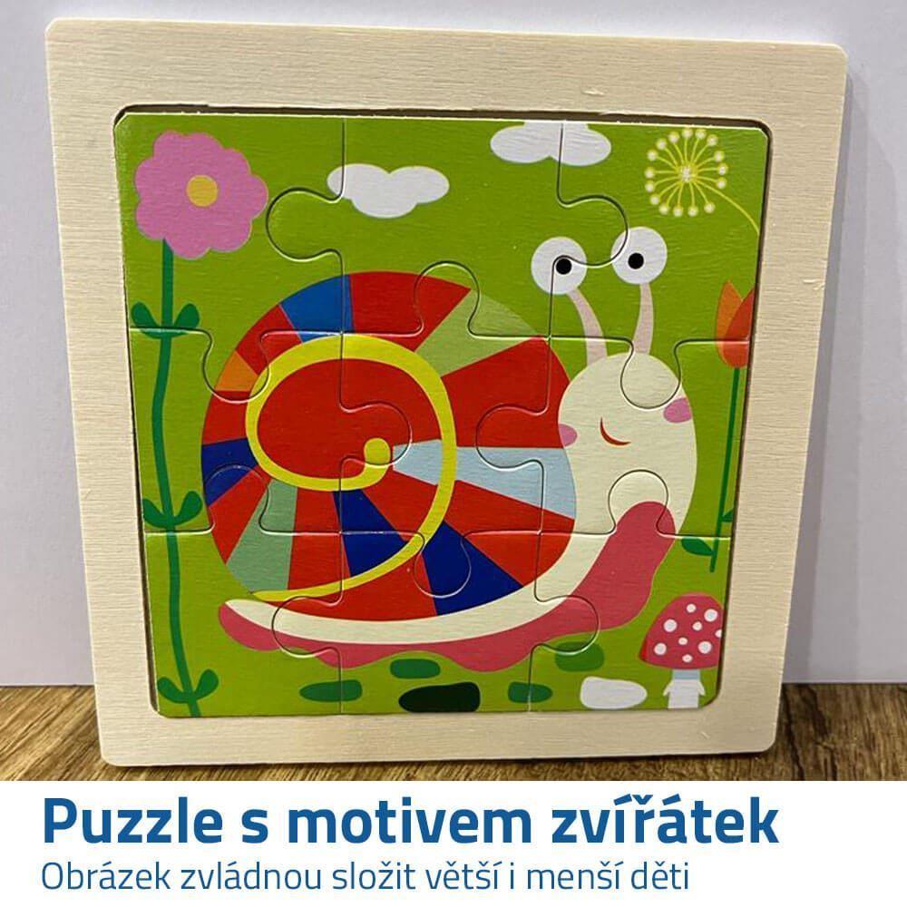 Dřevěné puzzle pro děti - šnek | Darky.cz