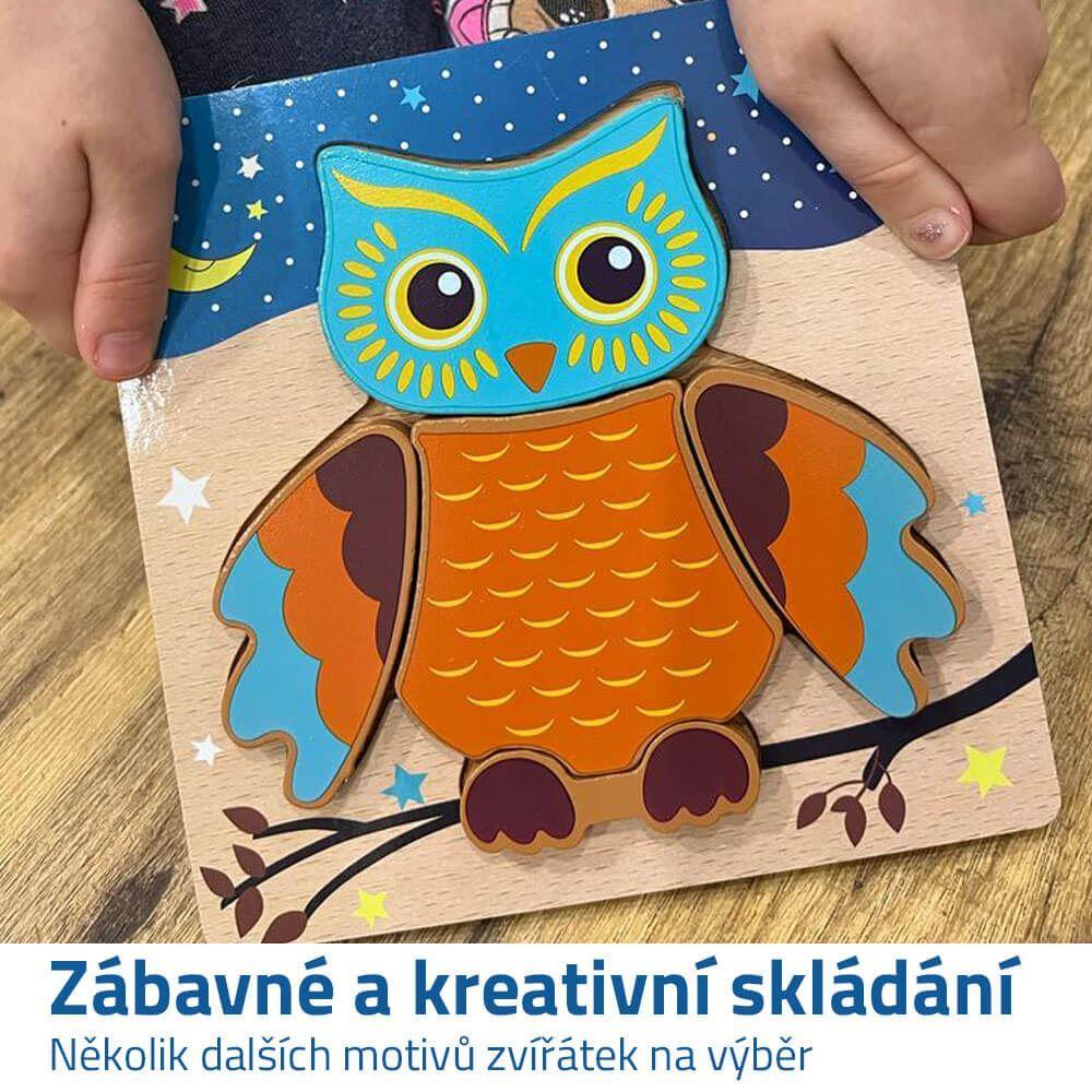 Dřevěné puzzle pro nejmenší - sova | Darky.cz