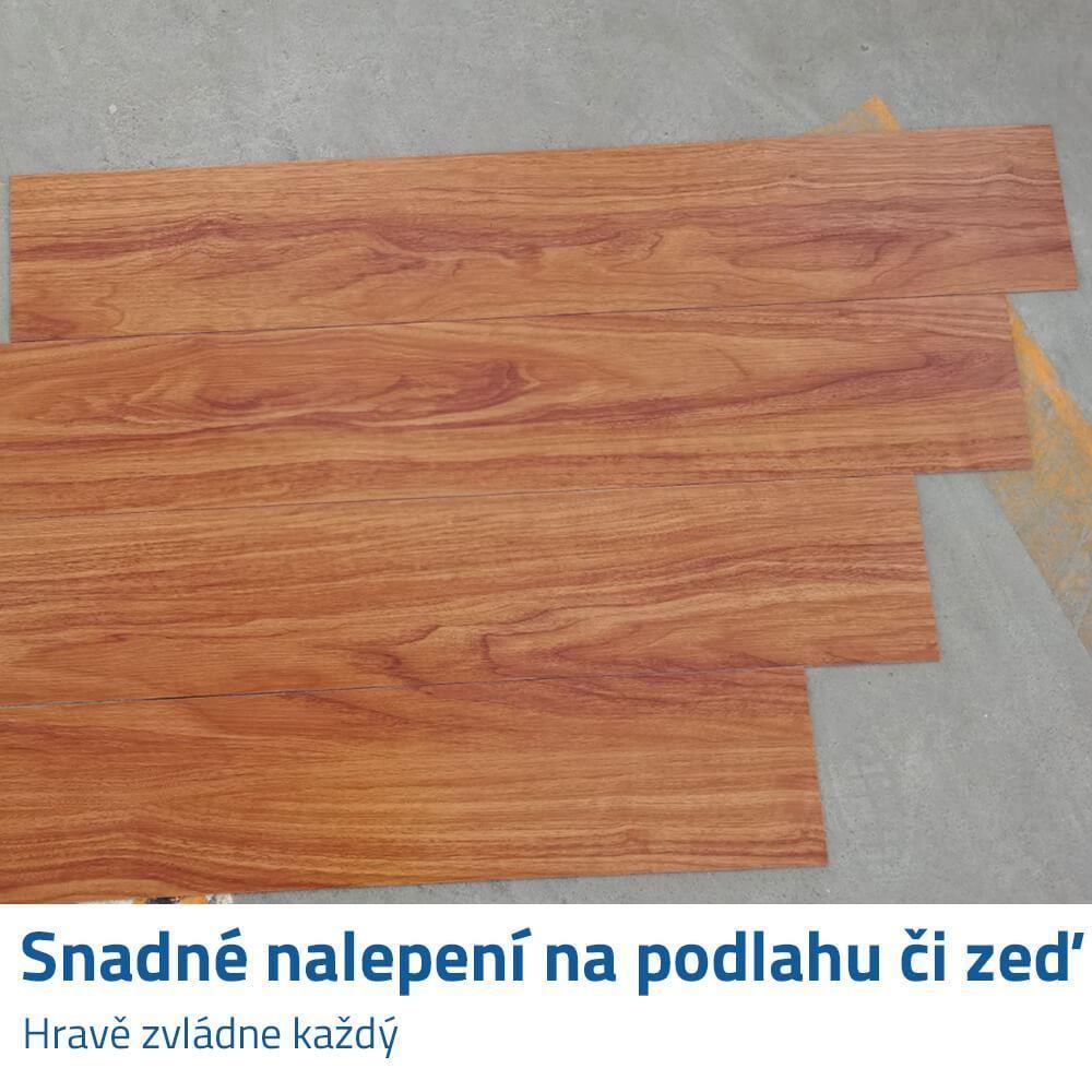 PVC samolepicí dřevěná podlaha - dub tmavý | Darky.cz